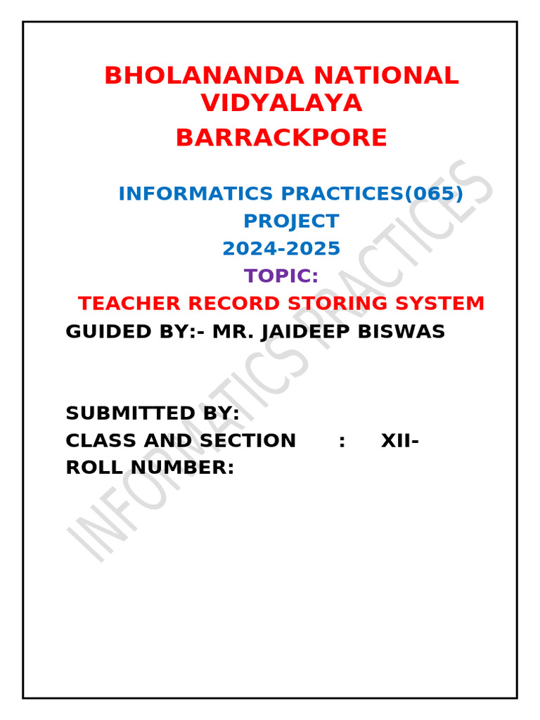 Teacher Record Storing System Project | PDF | Python (Programming ...