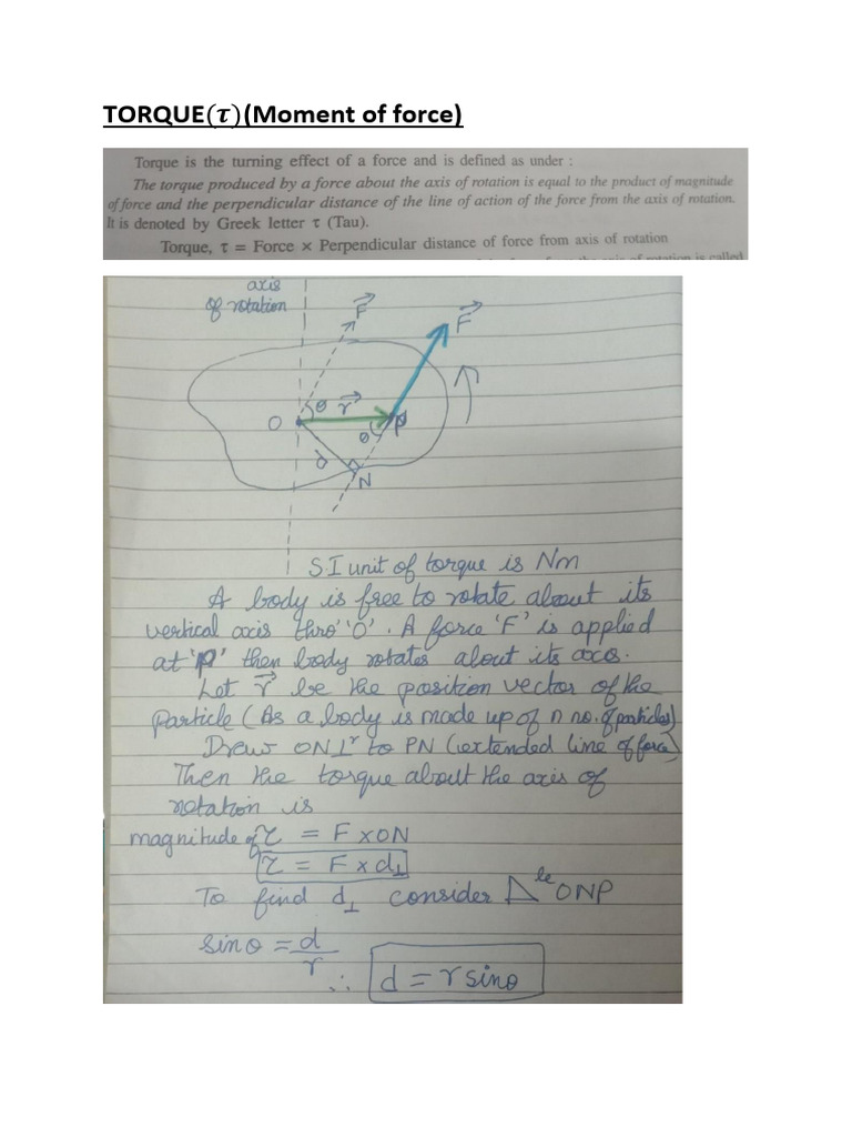 Torque - Angular Momentum-Moment of Inertia | PDF