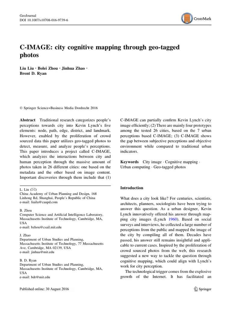 C-IMAGE - City Cognitive Mapping Through Geo-Tagged Photos | PDF ...