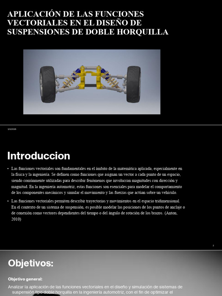 Funciones Vectoriales en Suspensiones Automotrices | PDF | Vector ...