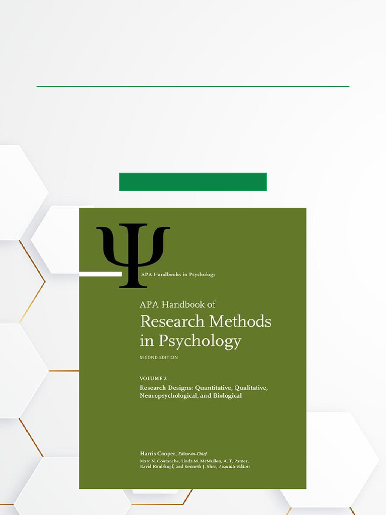 APA Research Methods: Volume 2 Overview | PDF | Psychology | Methodology