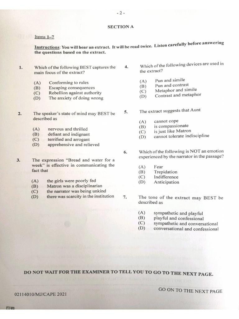 Communication Studies Paper 1 2021-2022 | PDF