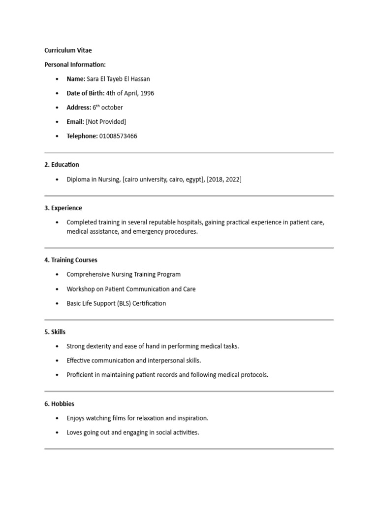 Curriculum Vitae Sara | PDF