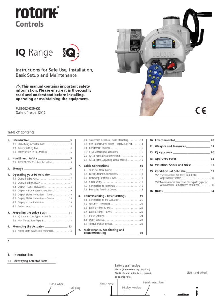 Manual Válvula Motorizada IQMk3 - ROTORK | PDF | Valve | Thermostat