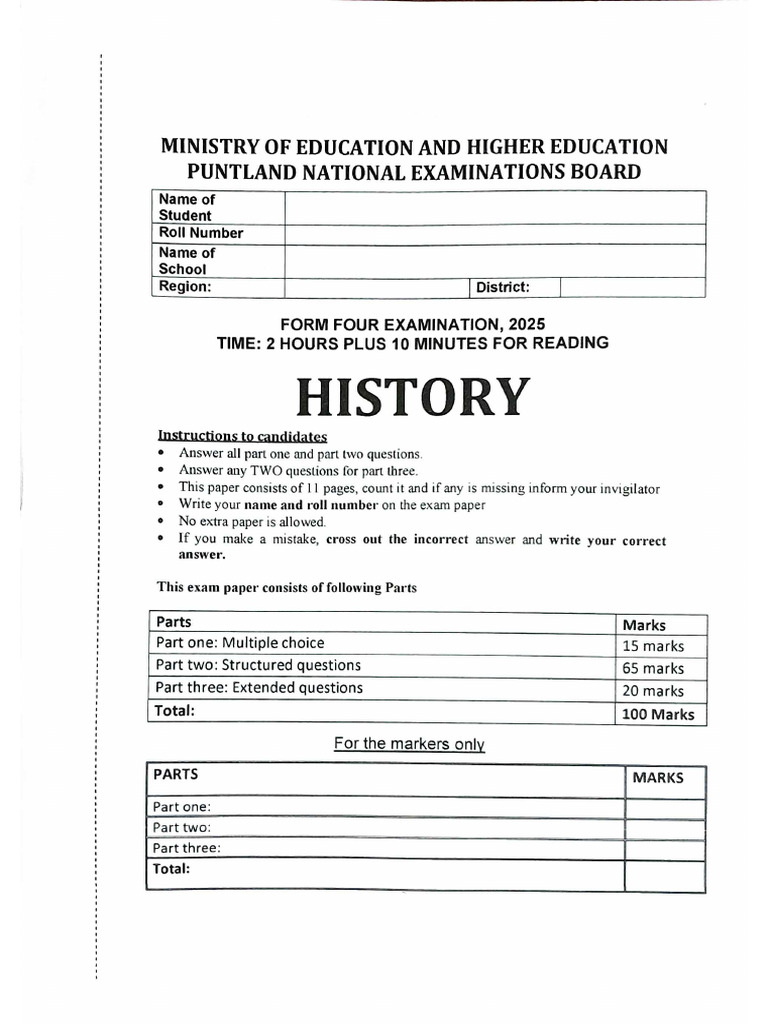 History F4 2025 PDF | PDF