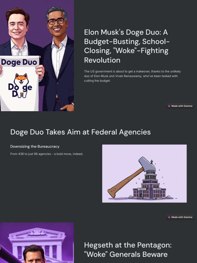 Elon Musks Doge Duo A Budget Busting School Closing Woke Fighting ...