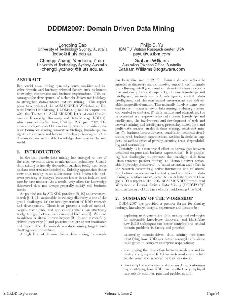 Domain Driven Data Mining | PDF | Data Mining | Information Technology Management