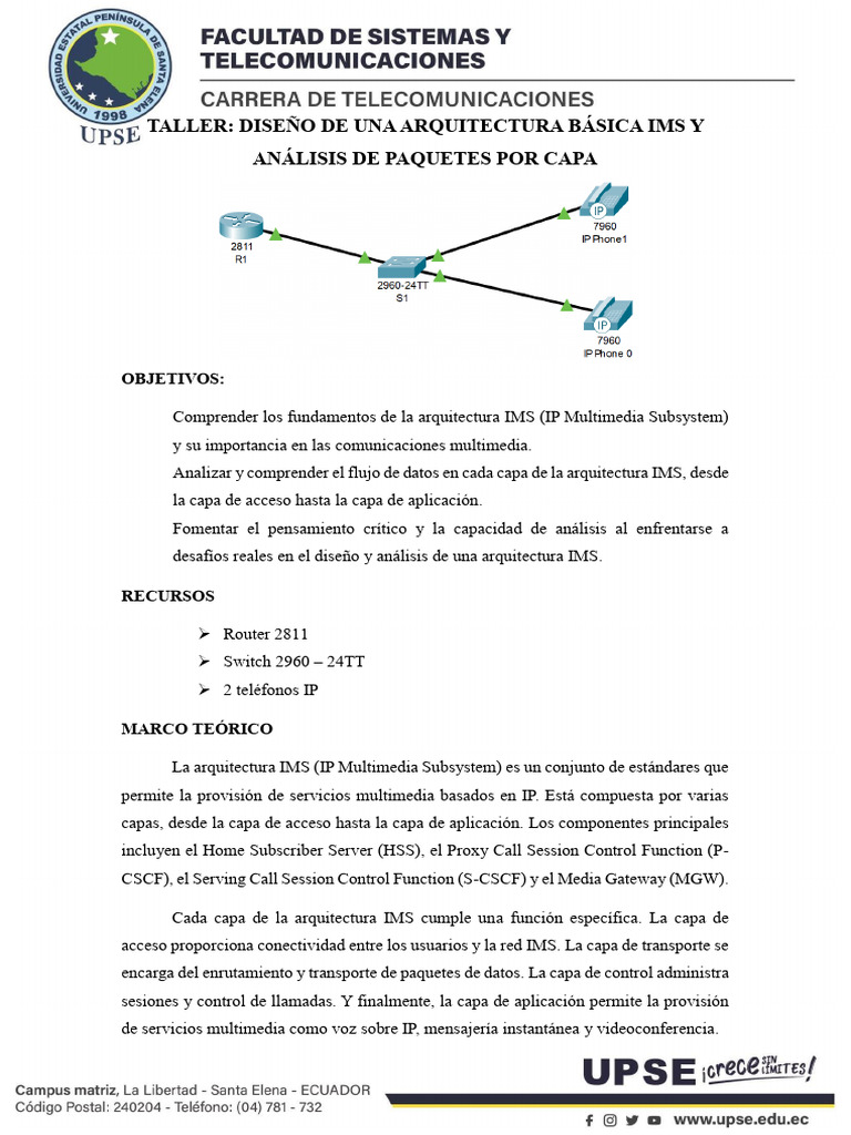 Diseño de Una Arquitectura Básica IMS y Análisis Paquetes Por Capa ...