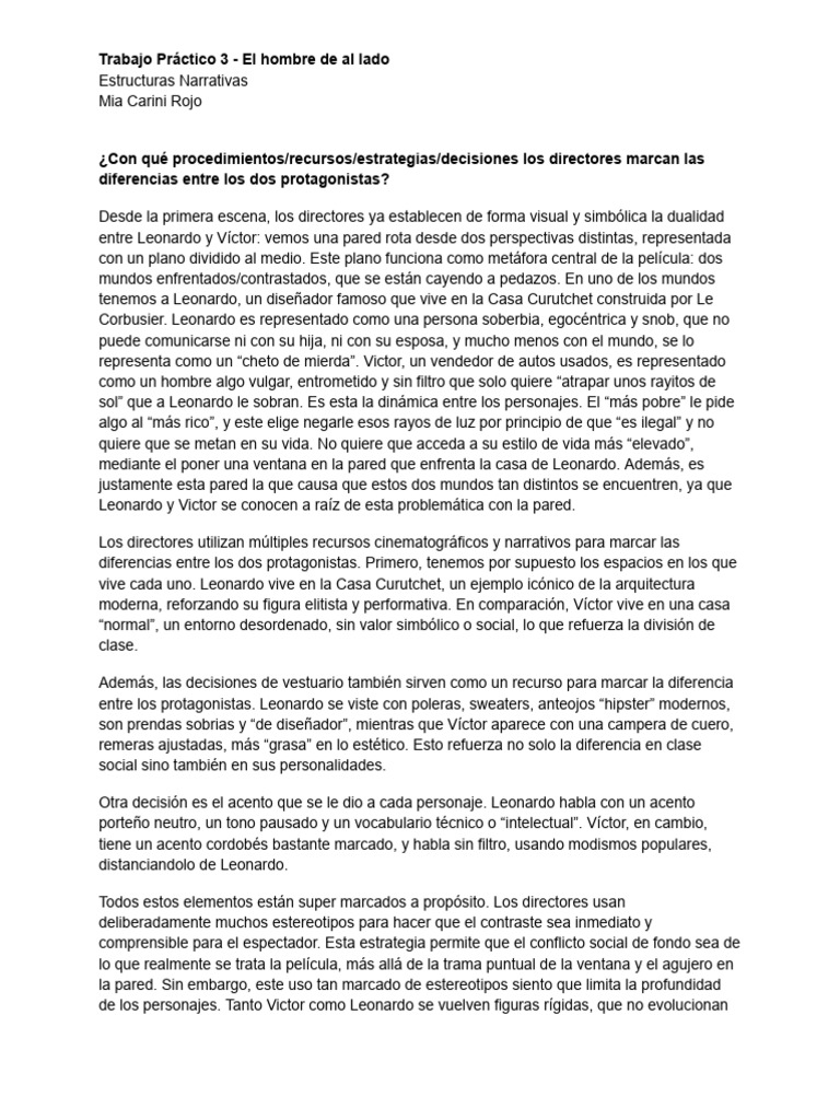 Estructuras Narrativas Tp3 Carini | PDF | Las emociones