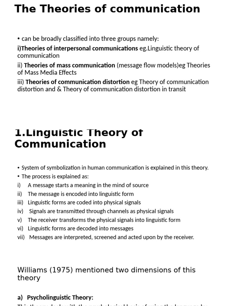 The Theories of Communication | PDF | Communication | Mass Media