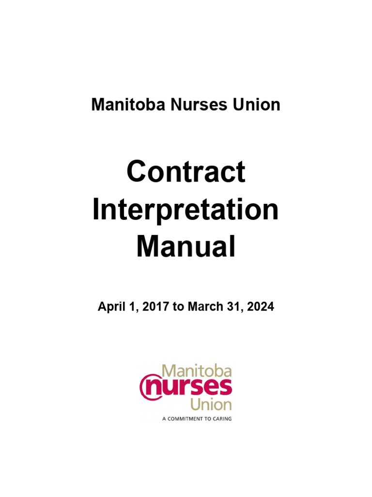 FINAL 2017-2024 Contract Interpretation Manual | PDF | Occupational ...