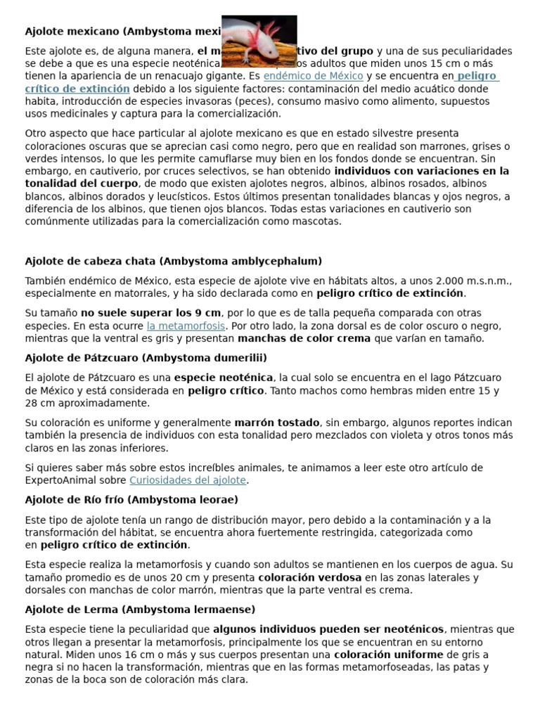 Ajolote Mexicano | PDF