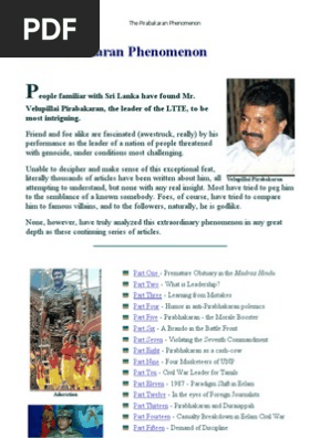 Velupillai Prabhakaran With Mgr