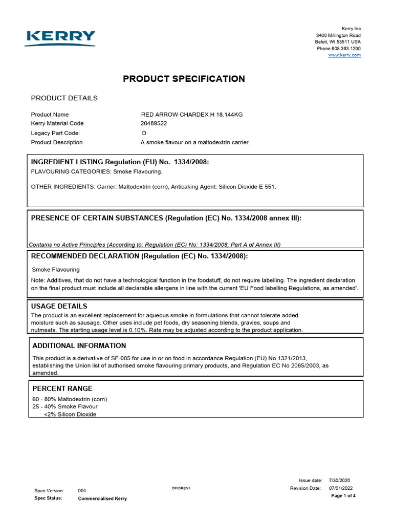TD - en (Red Arrow Chardex H 18144kg) | PDF | Nut (Fruit) | Edible Nuts And Seeds