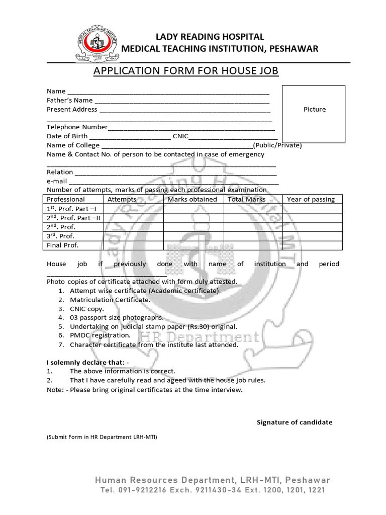 LRH House Job Application Form | PDF | Justice | Crime & Violence