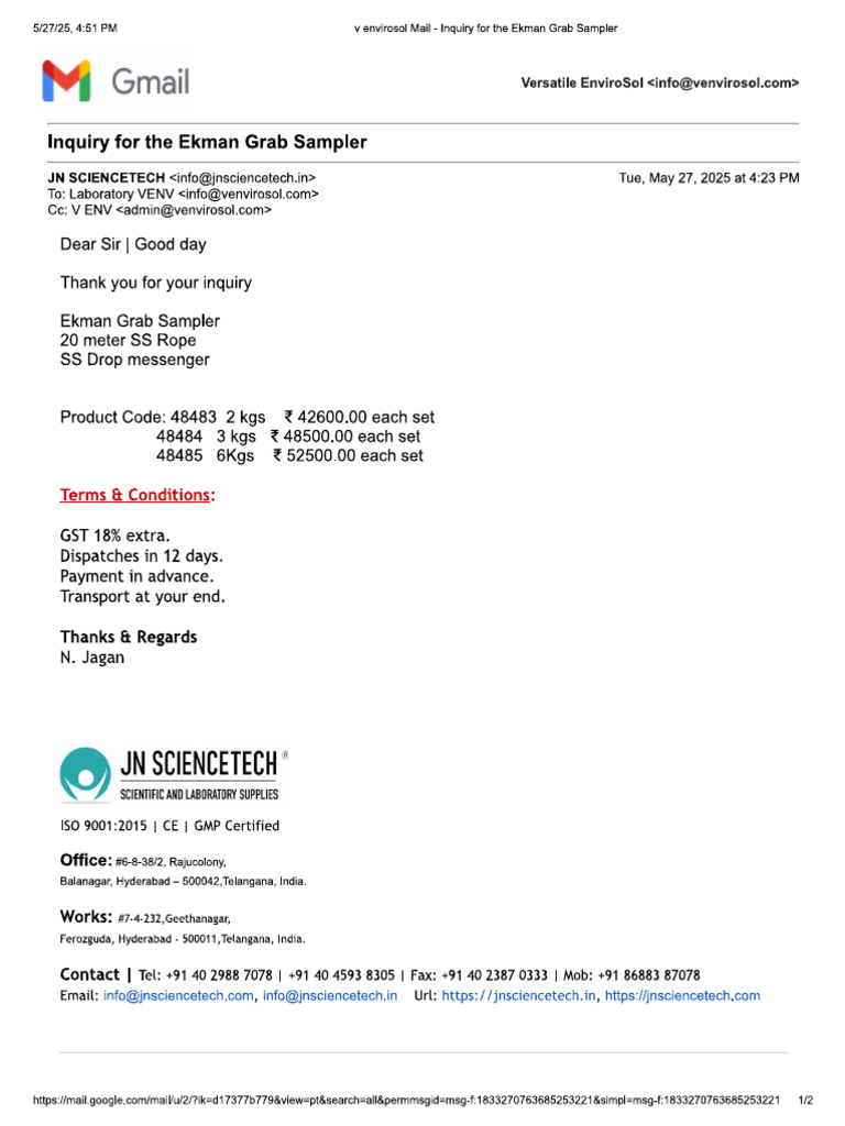 Ekman Grab Sampler | PDF