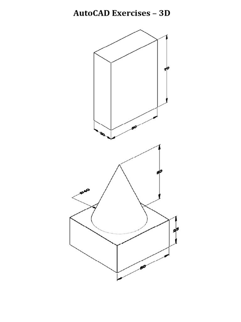 AutoCAD Class Assignments - 3D | PDF