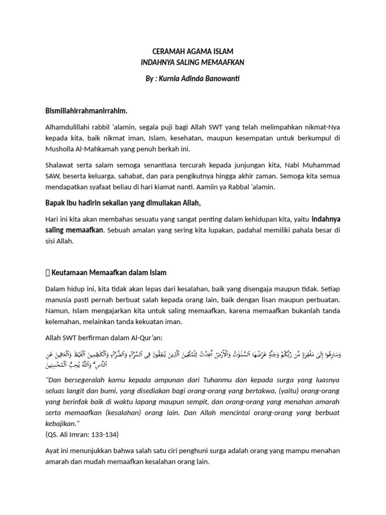 Ceramah Agama Islam | PDF