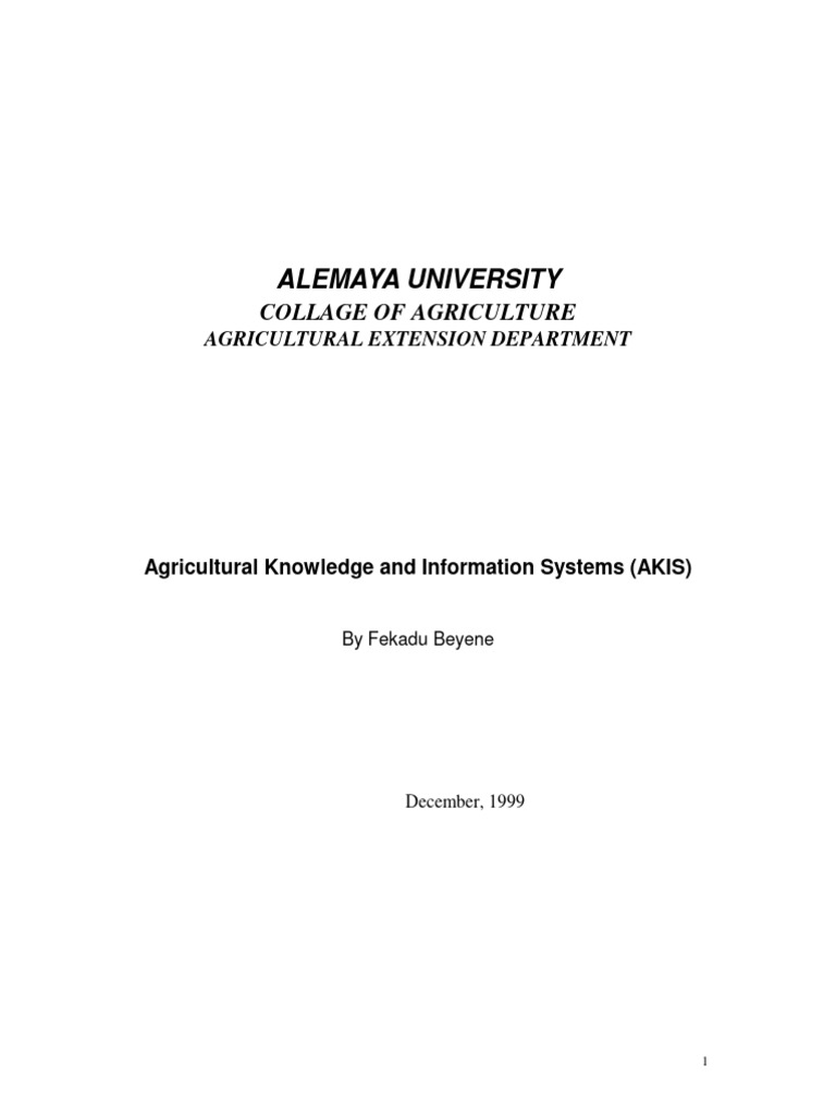 Understanding Agricultural Knowledge Systems | PDF | Knowledge | System