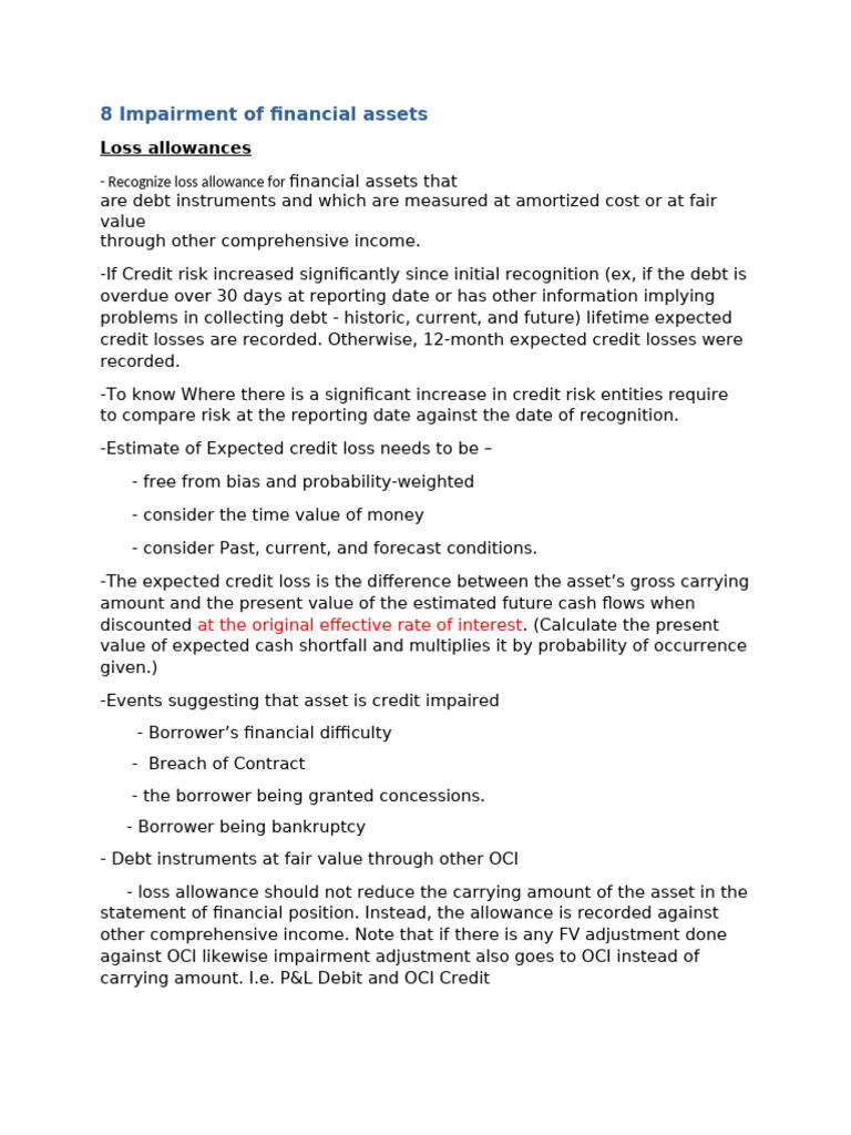 Financial Asset Impairment & Derecognition Guide | PDF | Fair Value ...