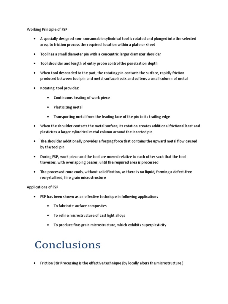 Working Principle of FSP | PDF | Welding | Construction