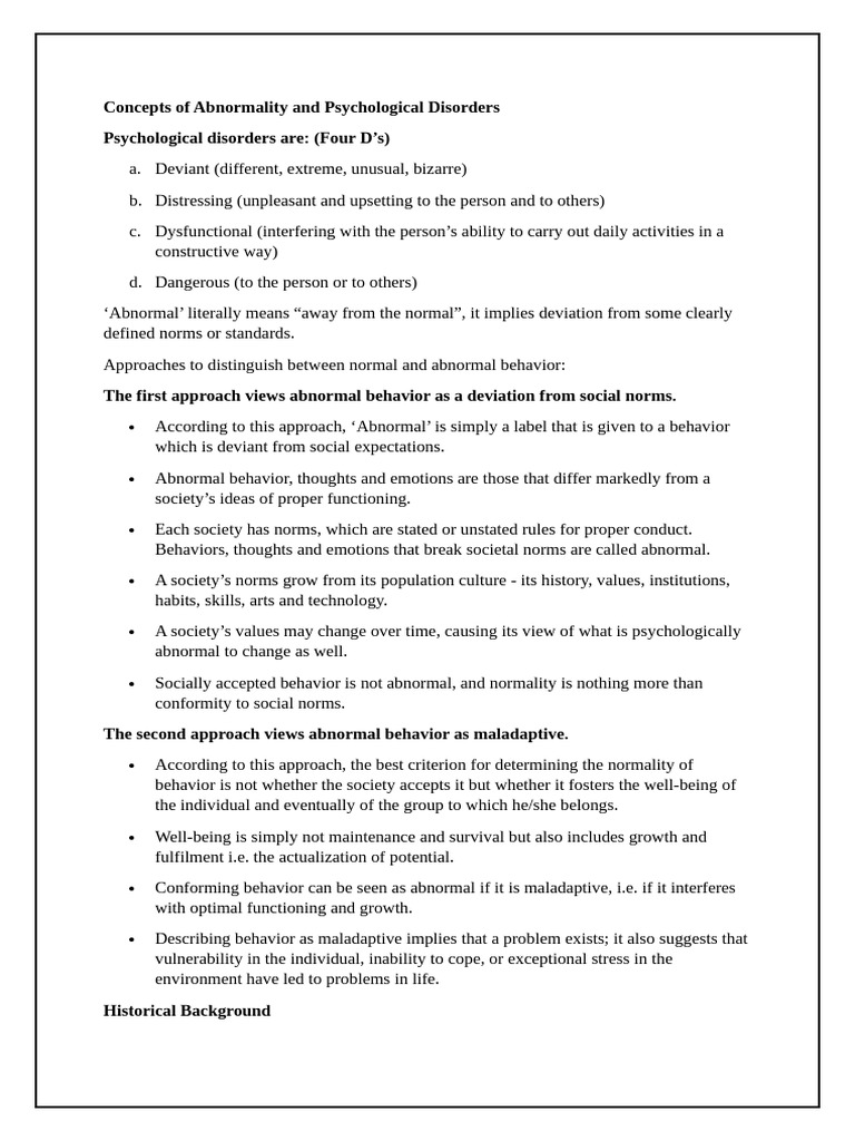 Understanding Abnormality in Psychology | PDF | Mental Disorder ...