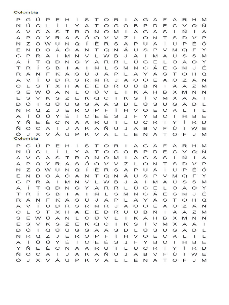 Sopa de Letras Colombia | PDF