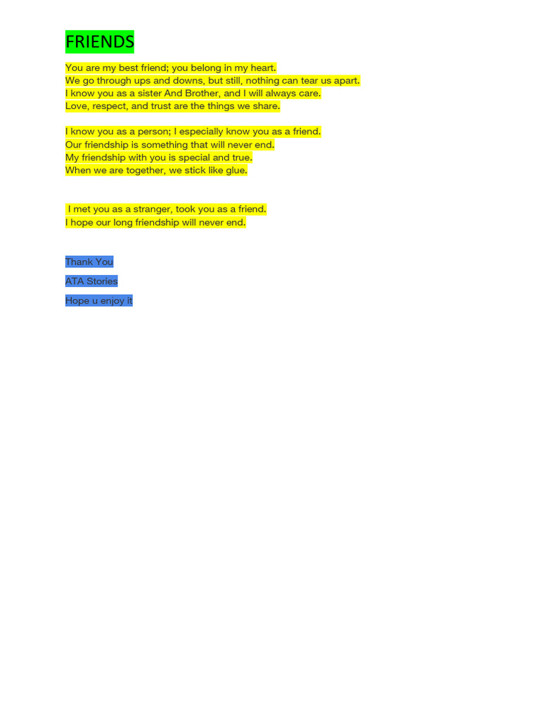 Ode to My Best Friend | PDF