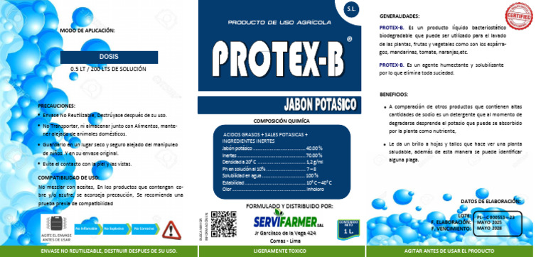Jabon Potasico Protex b | PDF | Detergente | Química