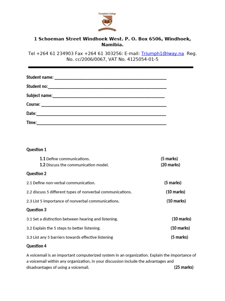 Communication Concepts and Models Exam | PDF