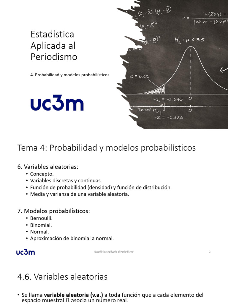 09 Probabilidad 2 Modelos Probabilisticos | PDF | Variable aleatoria | Distribución de probabilidad