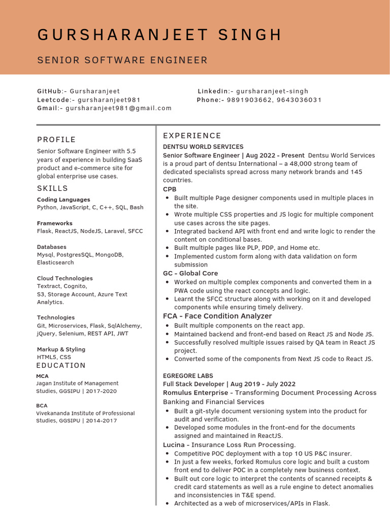Naukri GursharanjeetSingh (5y 7m) | PDF | Systems Architecture | Computer Programming