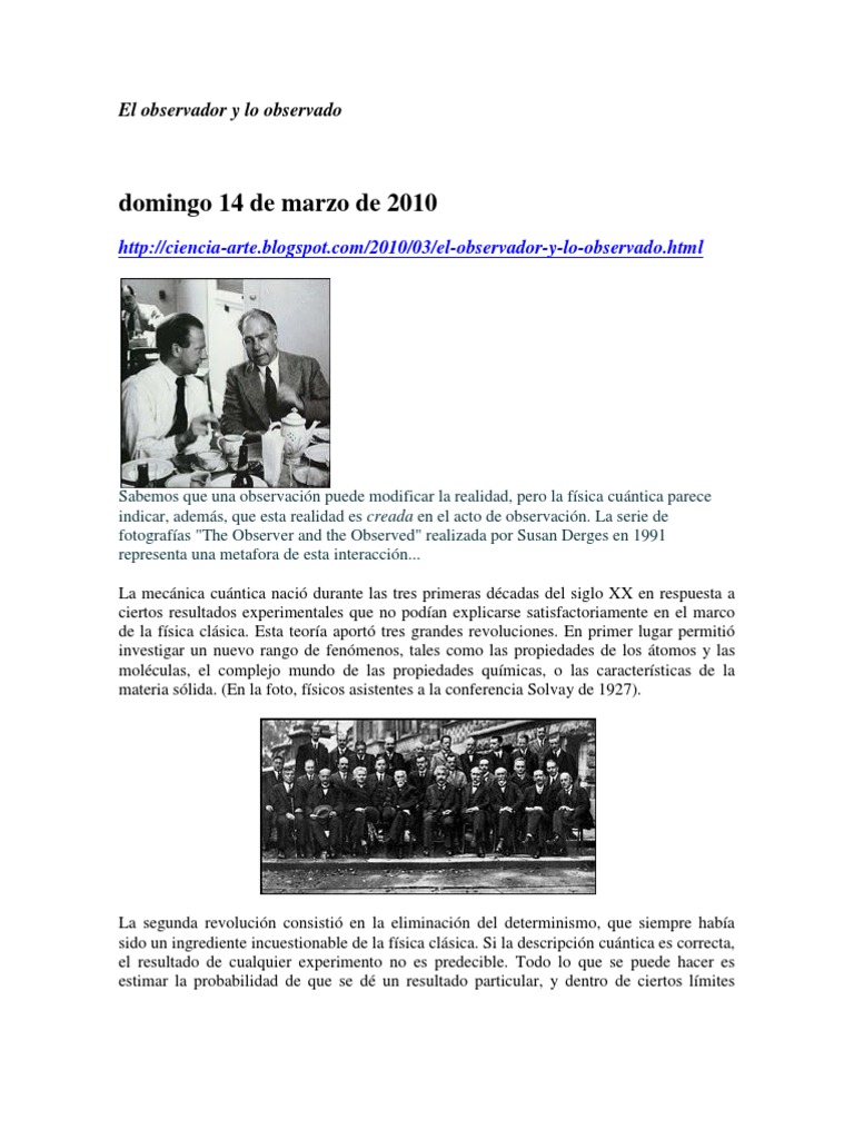 El Observador y Lo Observado | PDF | Mecánica cuántica | Física moderna