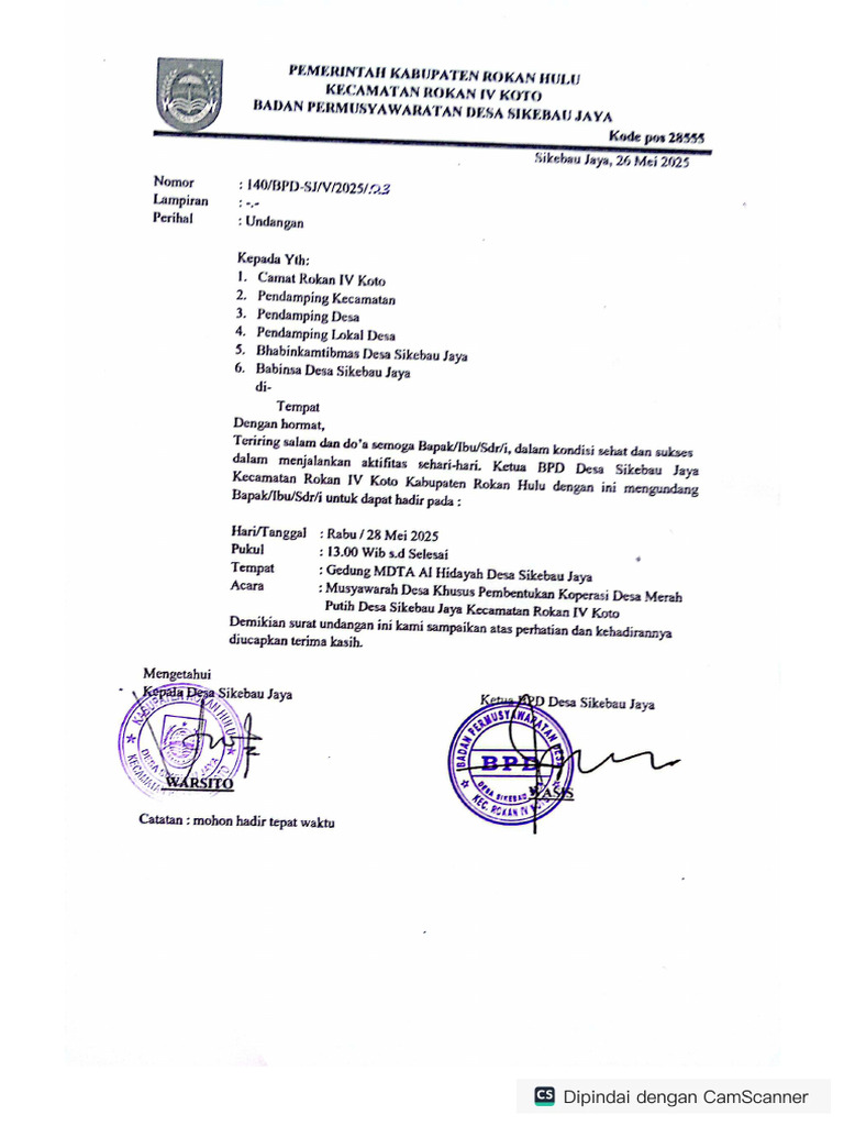 Undangan Musdes | PDF