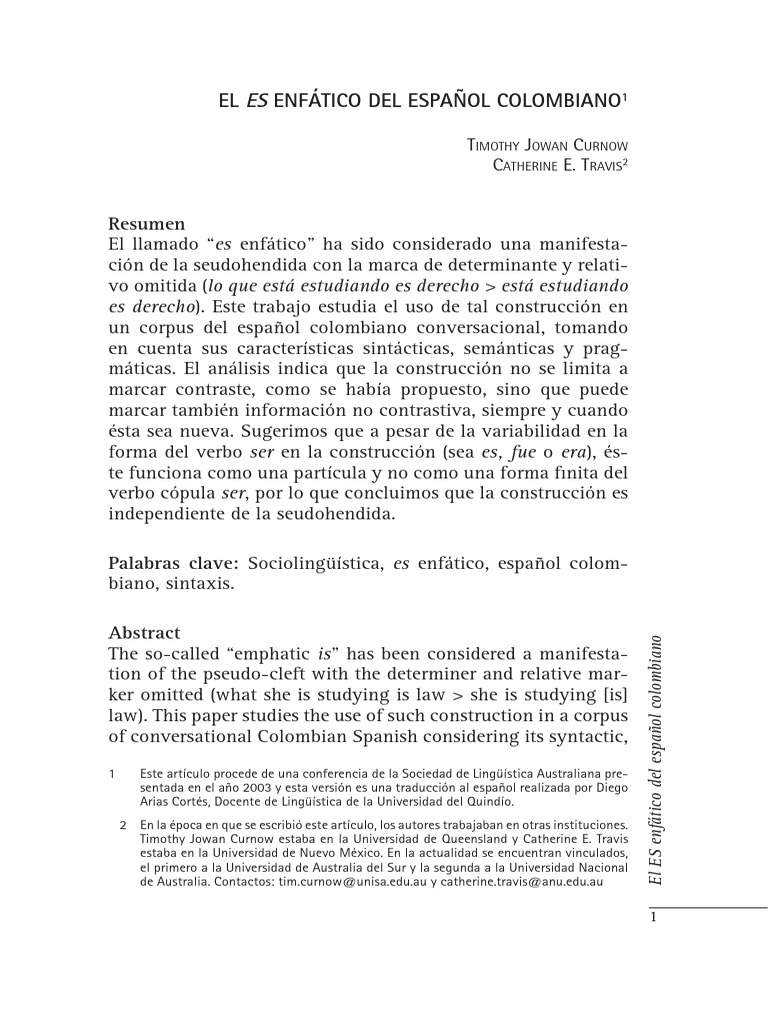 El Es Enf%c3%81tico Del Espa%c3%91ol Colombiano-rev-lyb-no 5 | PDF ...