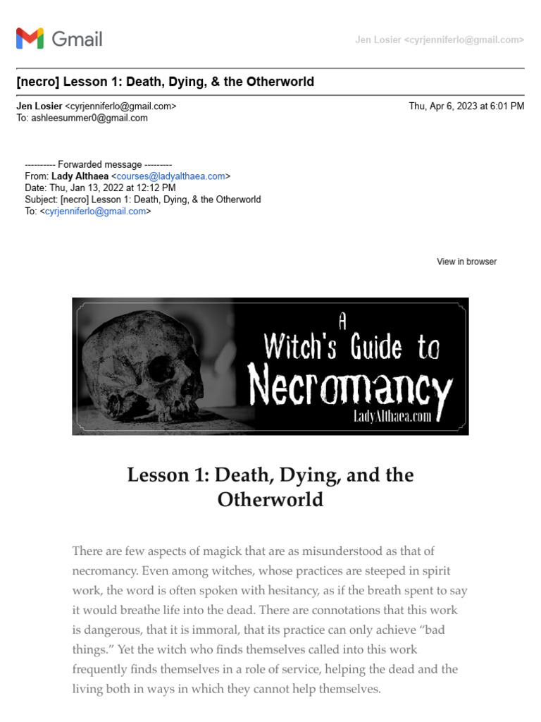 (Necro) Lesson 1 - Death, Dying, & The Otherworld | PDF | Trance | Breathing