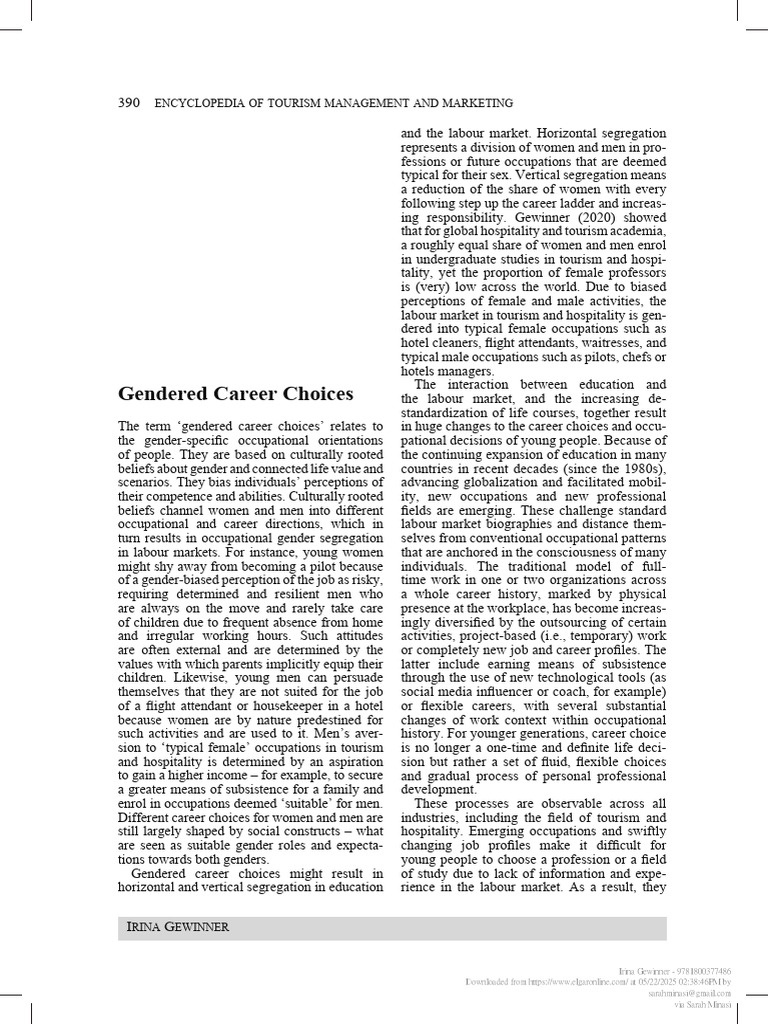 Gendered Career Choices | PDF | Gender | Gender Studies