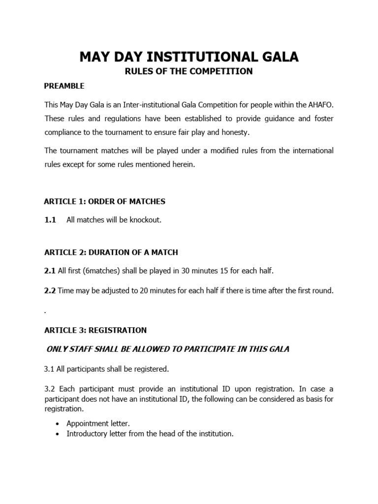 NASPA in Collaboration With NSA Rules and Regulations | PDF ...