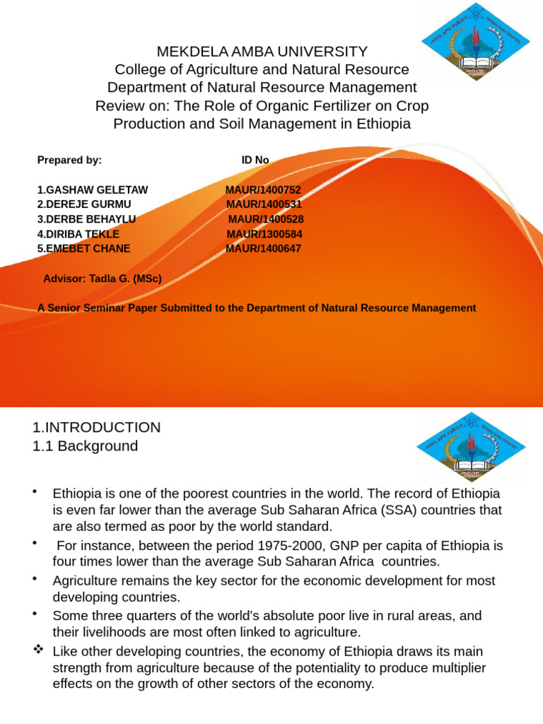 Dereje Deribe Gashaw | PDF | Soil | Fertilizer