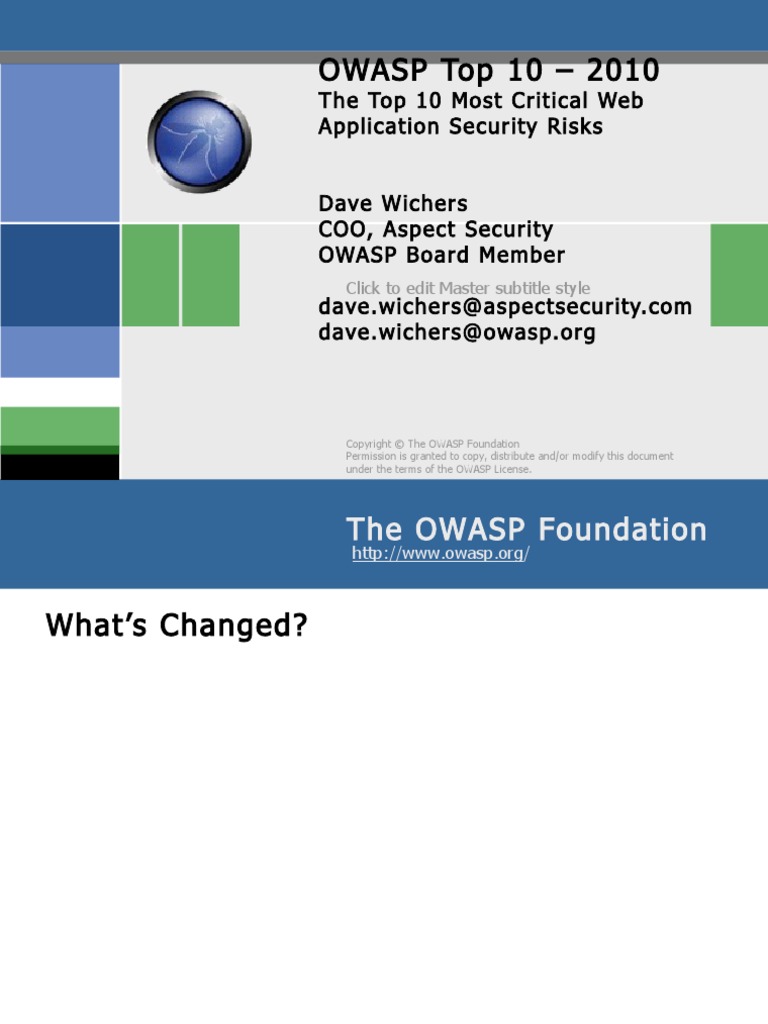 OWASP Top 10 - 2010 Presentation | PDF | Transport Layer Security ...