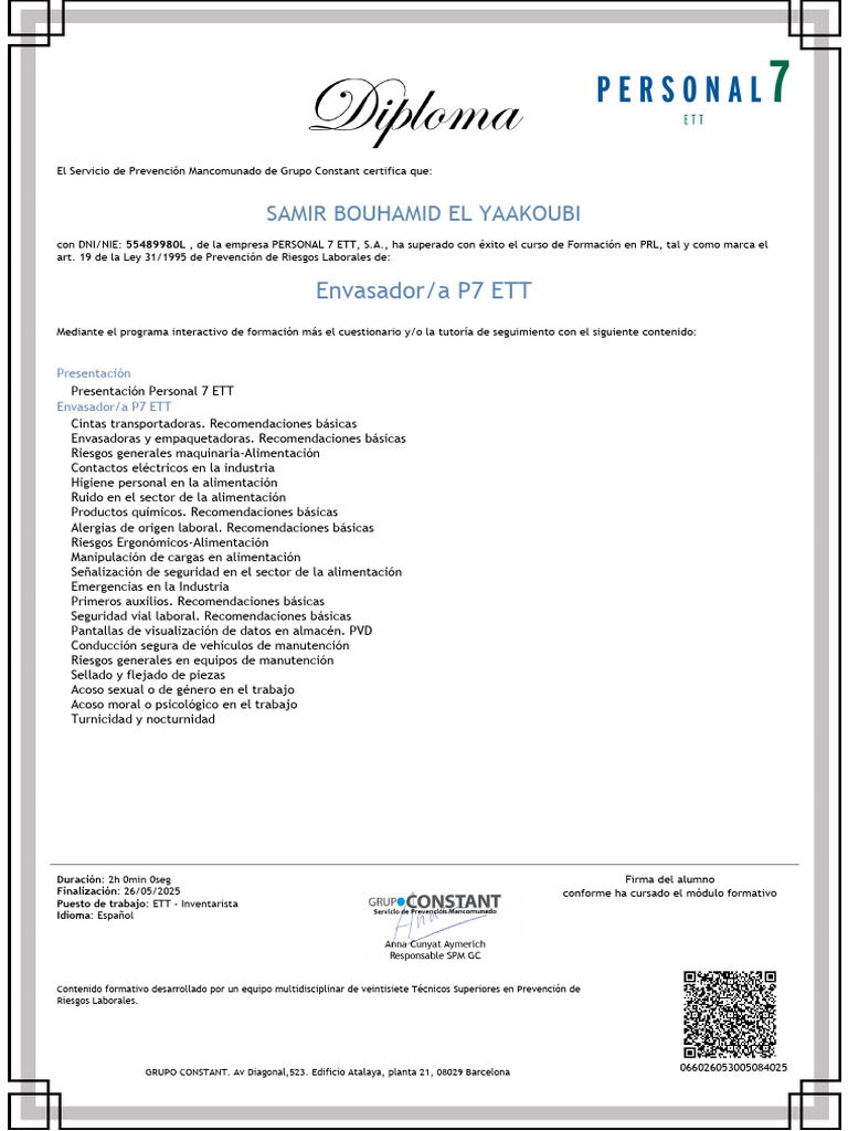 Samir Bouhamid El Yaakoubi - 55489980l | PDF