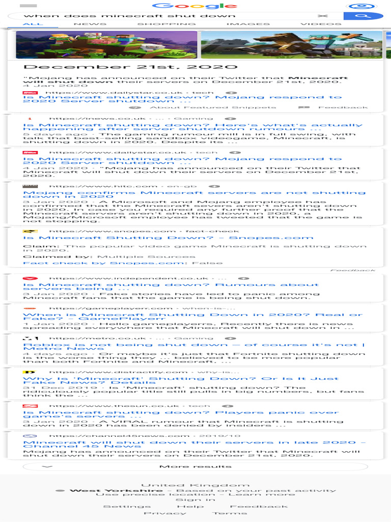 When Does Minecraft Shut Down - Google Search | PDF | Minecraft