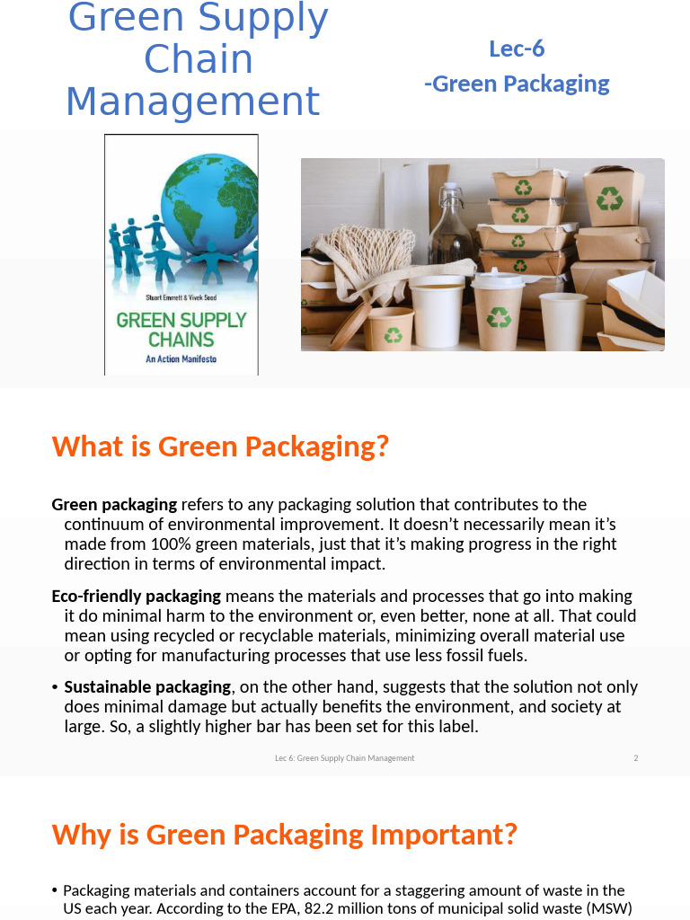 Lec 06 Green Packaging | PDF | Recycling | Biodegradation