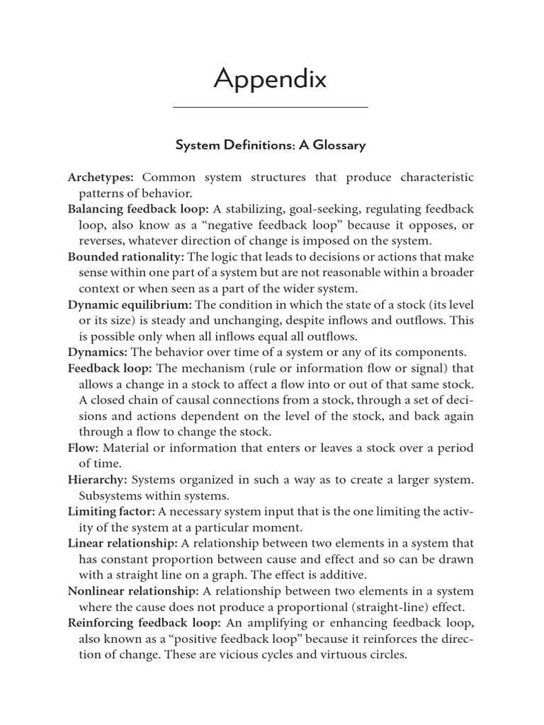 Donella H Meadows - E - APENDICE - Diana Wright-Thinking in Systems - A ...