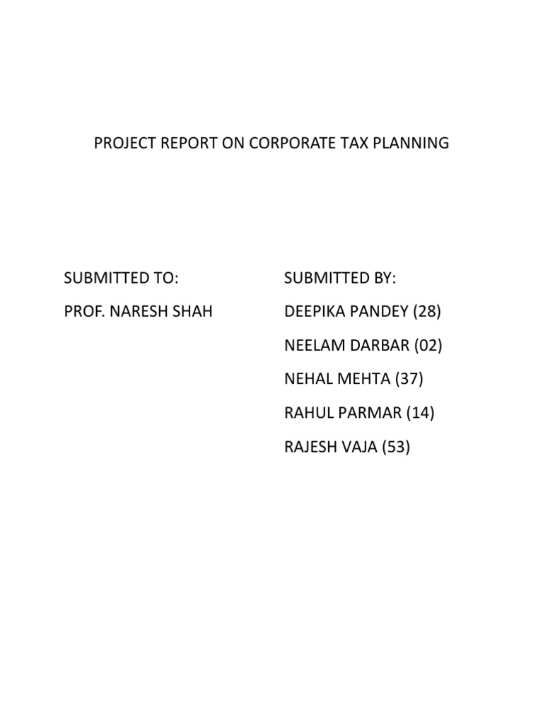 Corporate Tax Planning Strategies | PDF | Employee Benefits | Taxes