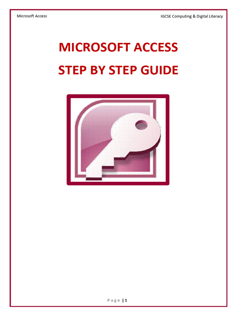 Microsoft Access Step by Step Booklet | PDF | Microsoft Access | Comma ...