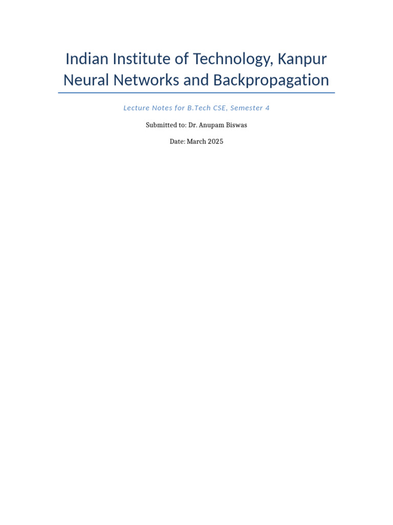 Neural Networks Lecture | PDF
