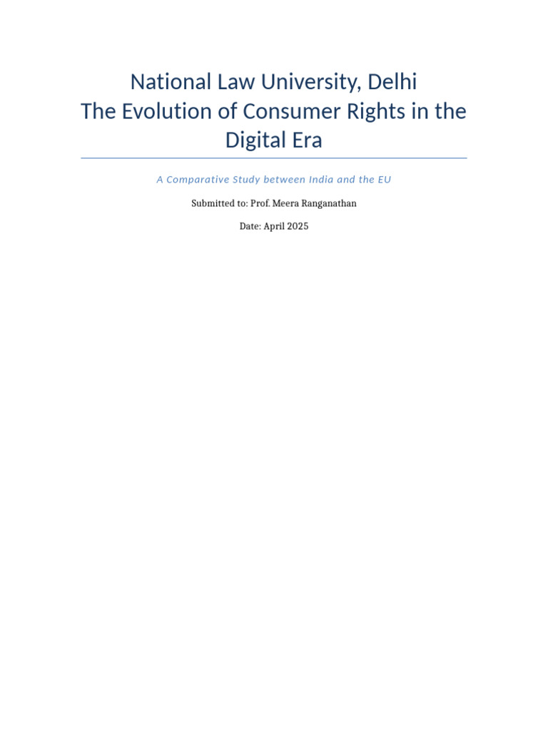 Consumer Rights India EU | PDF