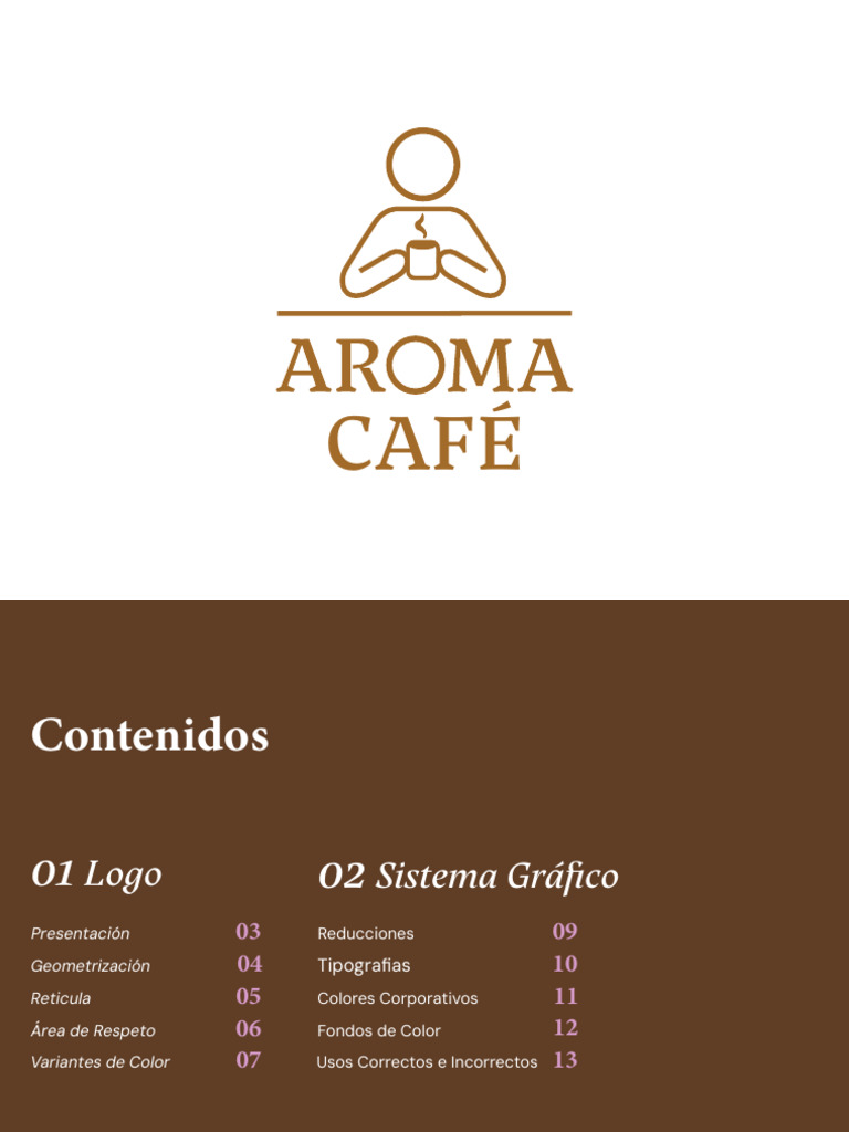 Manual de Identidad de Aromacafe | PDF | café | Tipografía