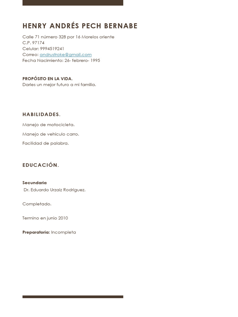 Currículum Vitae Henry | PDF